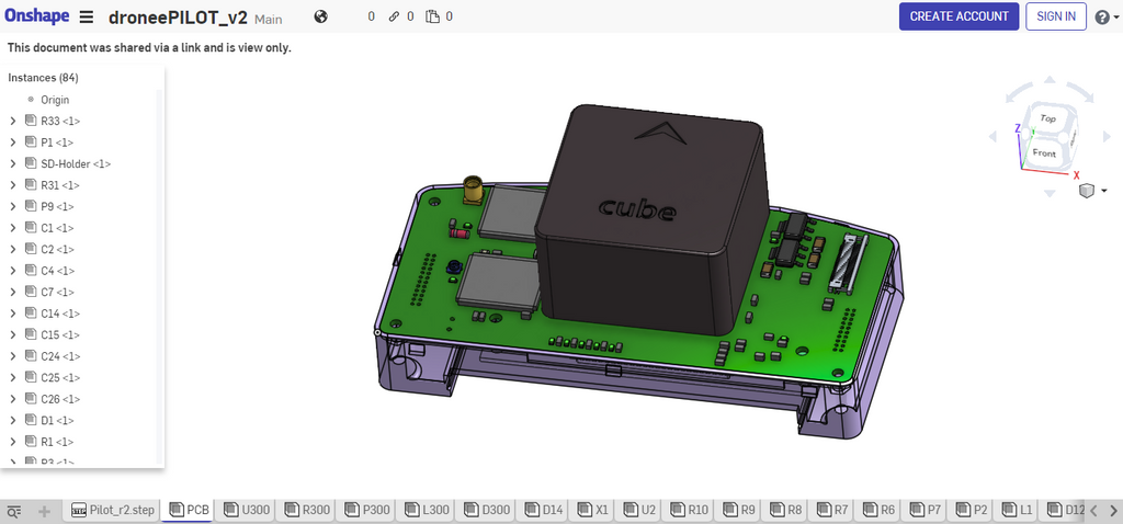 Dronee PILOT autopilot CAD file to use on your drone design